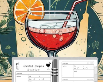 Cocktail Recipe Journal - Blank Mixology Journal Ready to Print for Your Binder - Cocktail ...