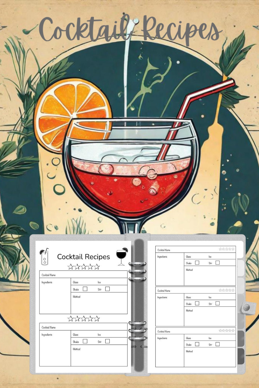 Cocktail Recipe Journal - Blank Mixology Journal Ready to Print for ...