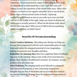 Editable Dream Journal | Dream Planner Printable | Dream Tracker ...