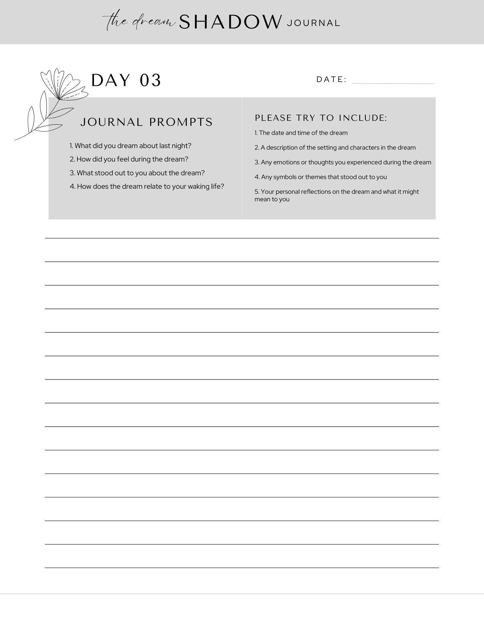 EDITABLE Dream Journal | Printable Dream Diary With Prompts | Dream ...
