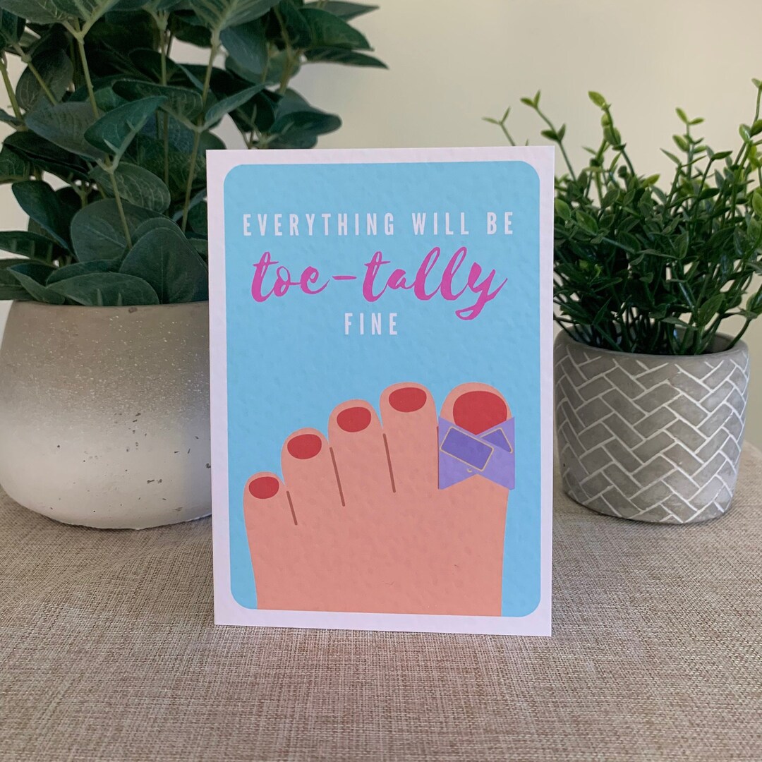 Toe-tally Fine - Good Luck Pun Card - Etsy