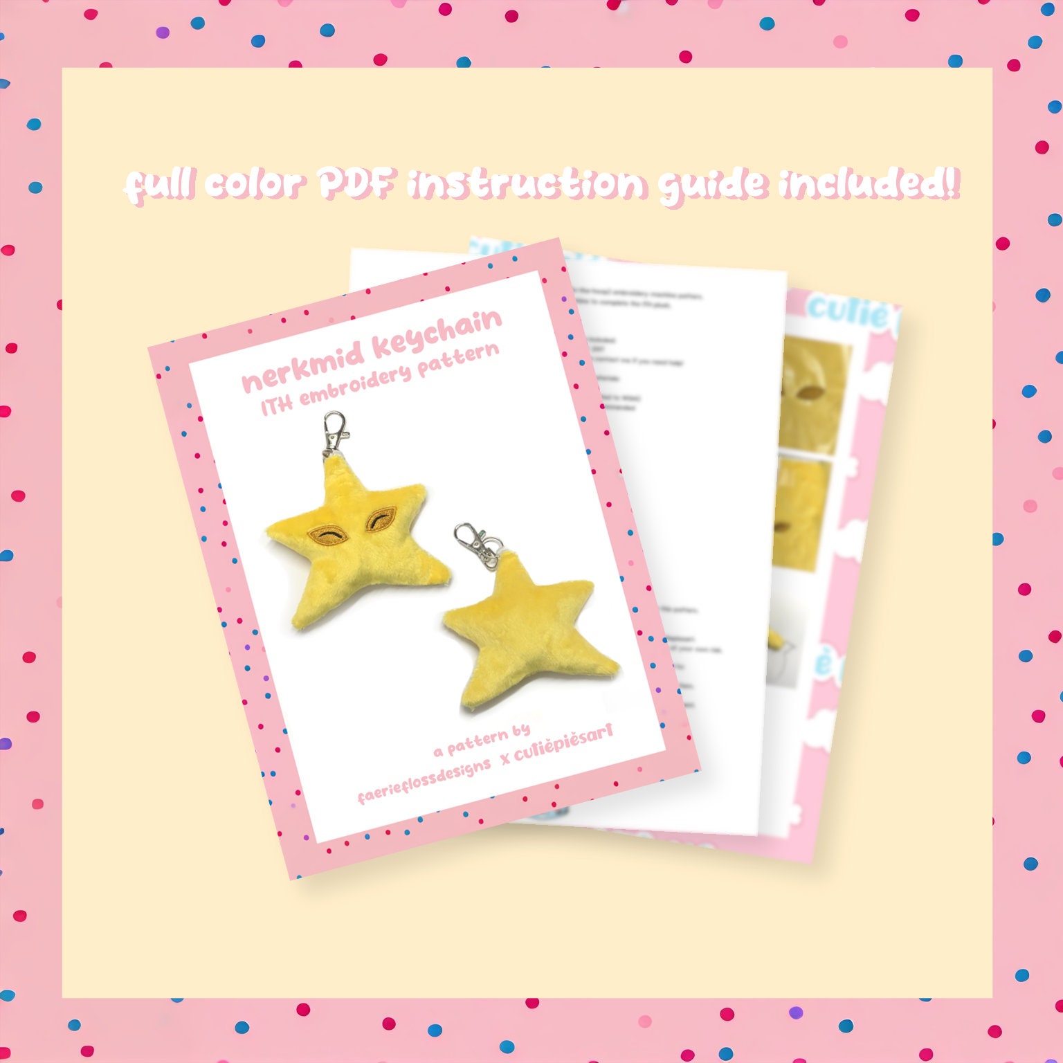 Neopets Nerkmid Plush Keychain Kawaii Y2K ITH 4x4 Embroidery Plush ...