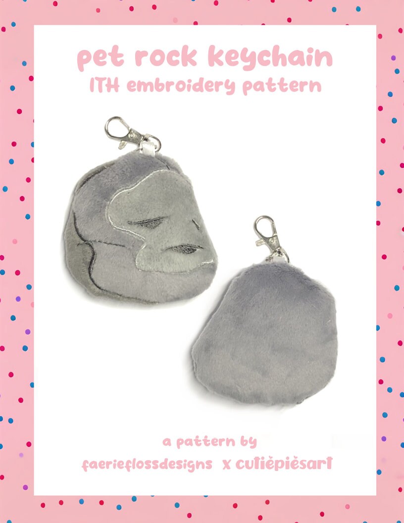 Neopets Pet Rock Petpet Plush Keychain Kawaii Y2K ITH 4x4 Embroidery ...