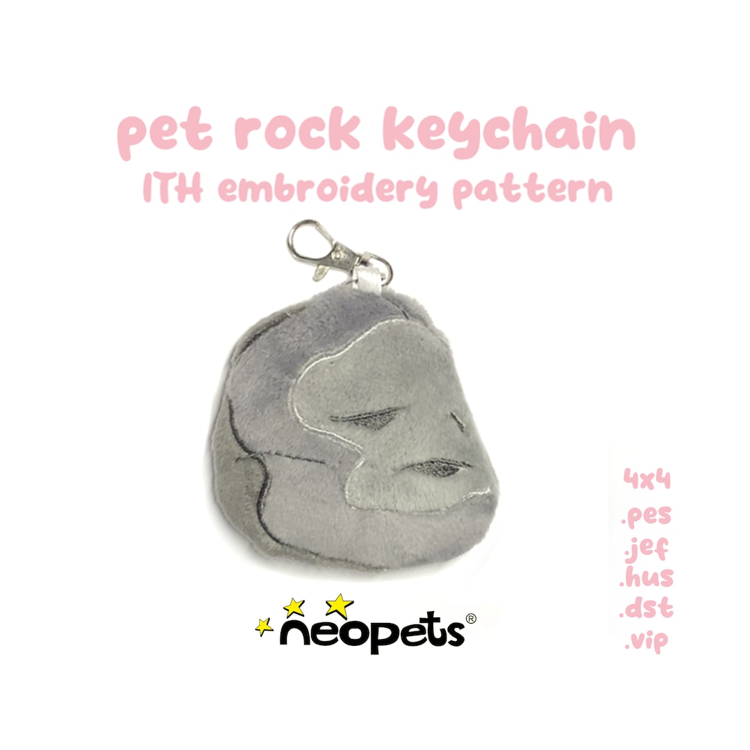 Neopets Pet Rock Petpet Plush Keychain Kawaii Y2K ITH 4x4 Embroidery ...
