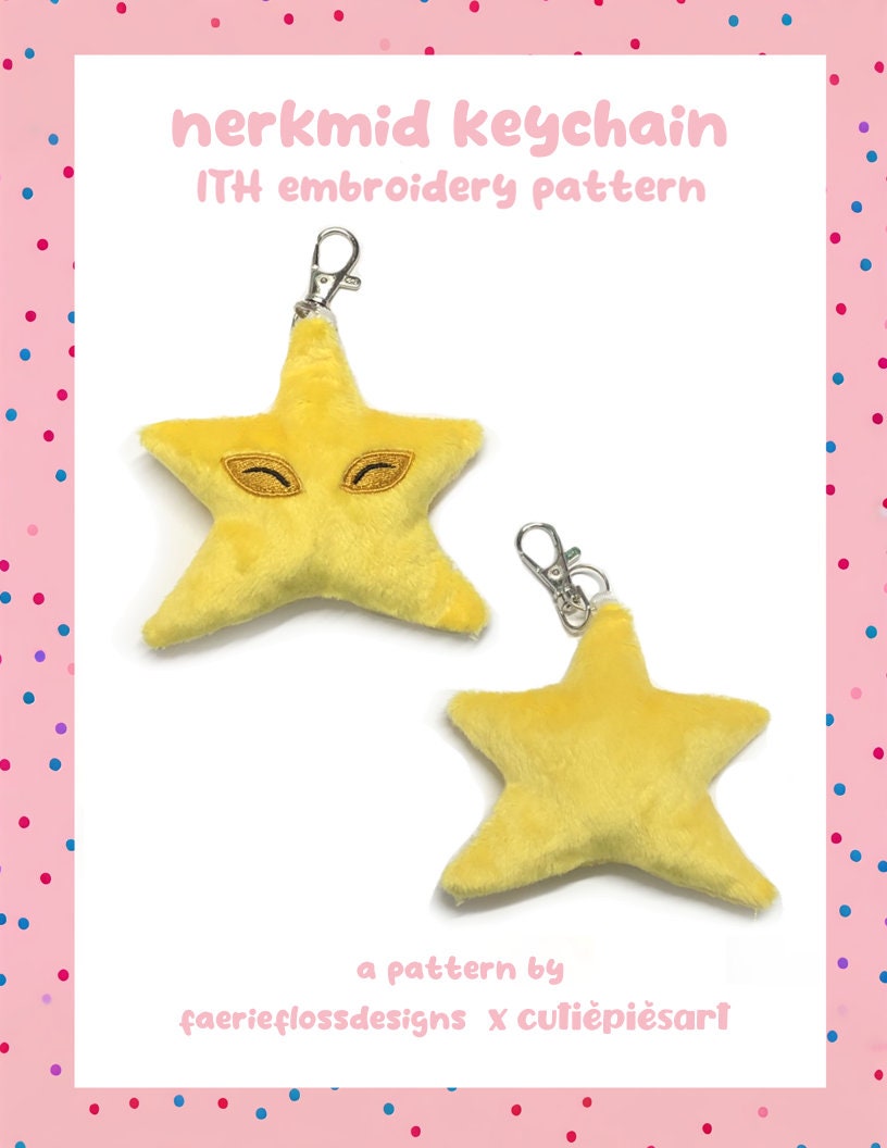 Neopets Nerkmid Plush Keychain Kawaii Y2K ITH 4x4 Embroidery Plush ...