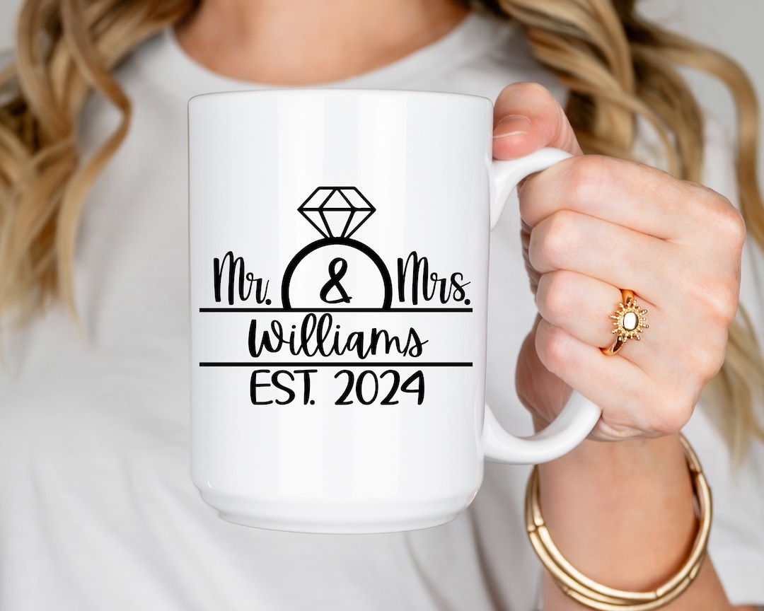 Newlywed Couple Mug (11oz, 15oz), Wedding Gift, Couples Coffee Cups ...