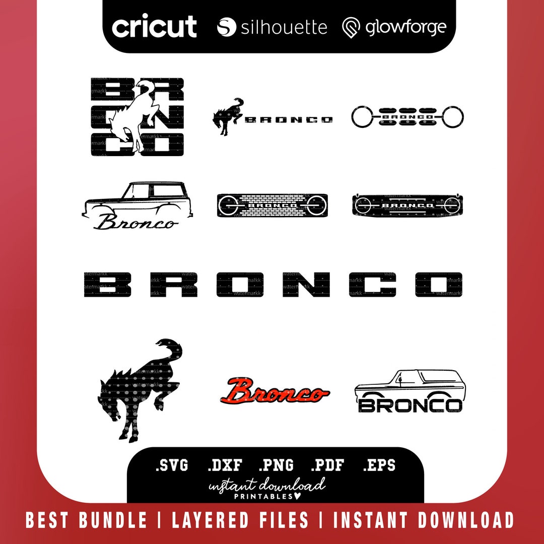 Logo, Bronco SVG, PNG, DXF, Cnc Decal, Car Logo, Sticker, Silhouette ...
