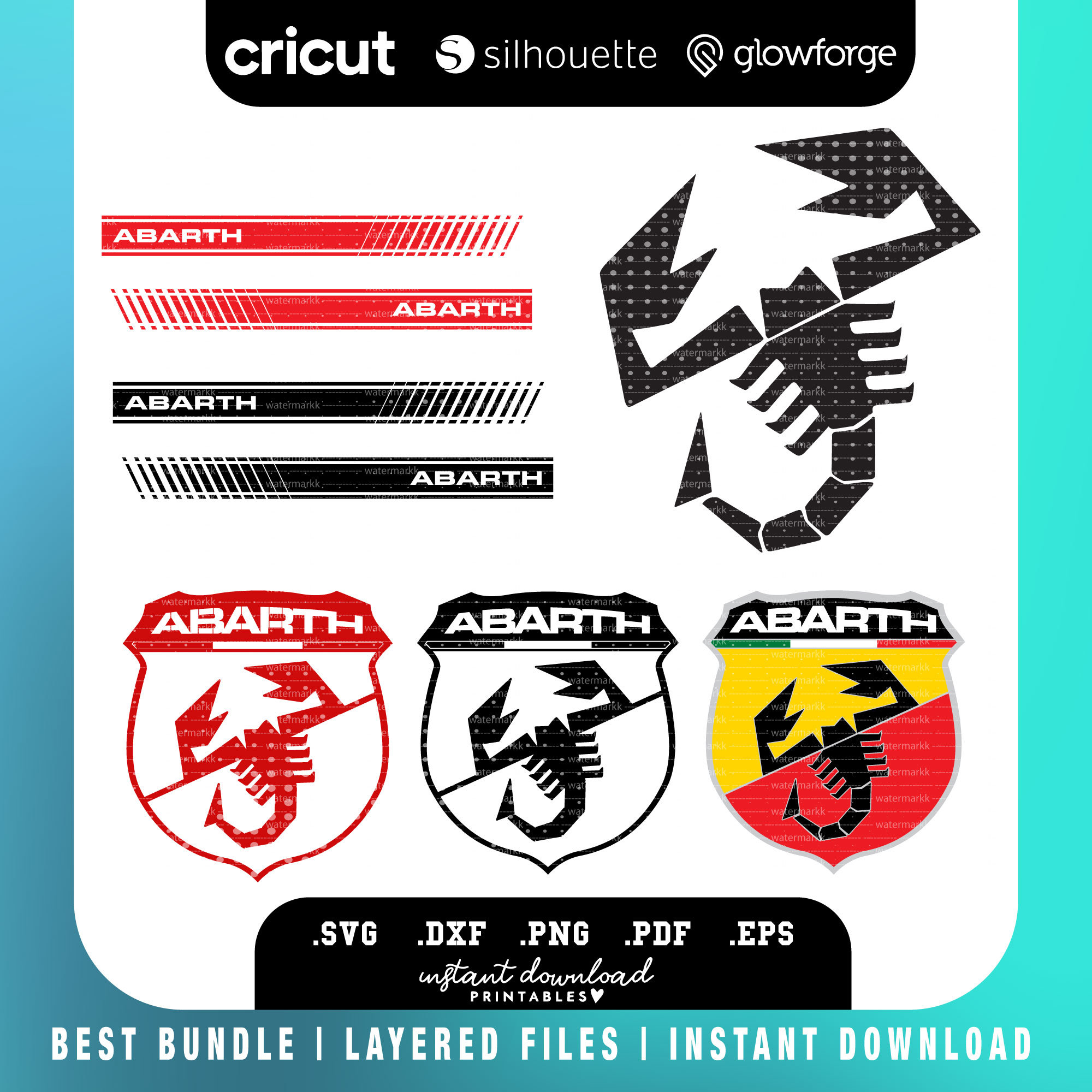 Logo, Abarth SVG, PNG, DXF, Cnc Decal, Car Logo, Sticker, Silhouette ...