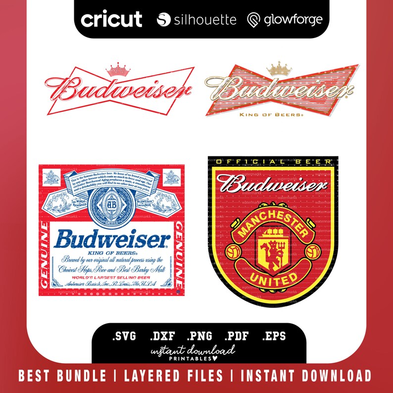 Budweiser, Bud Logo SVG, PNG, DXF, Cnc Decal, Logo, Sticker, Silhouette ...