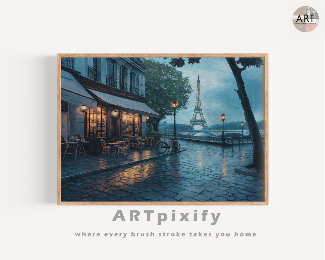 Paris Wall Decor | Eiffel Tower Print | Paris Street Scene | Living ...