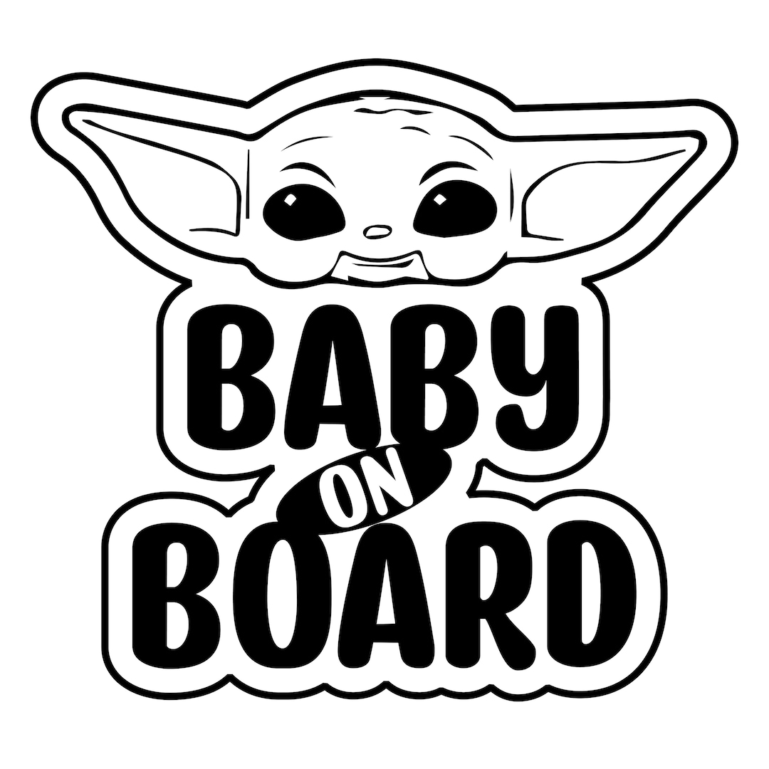Baby Yoda on Board: Premium Vinyl Car Decal for Your Little Co-pilot - Etsy