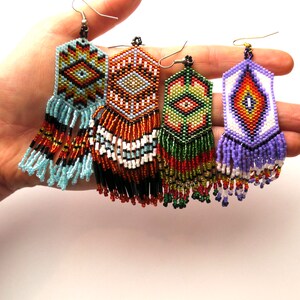 Tumbleweed Prairie | Handmade Earrings, Native American Bead Fringe ...