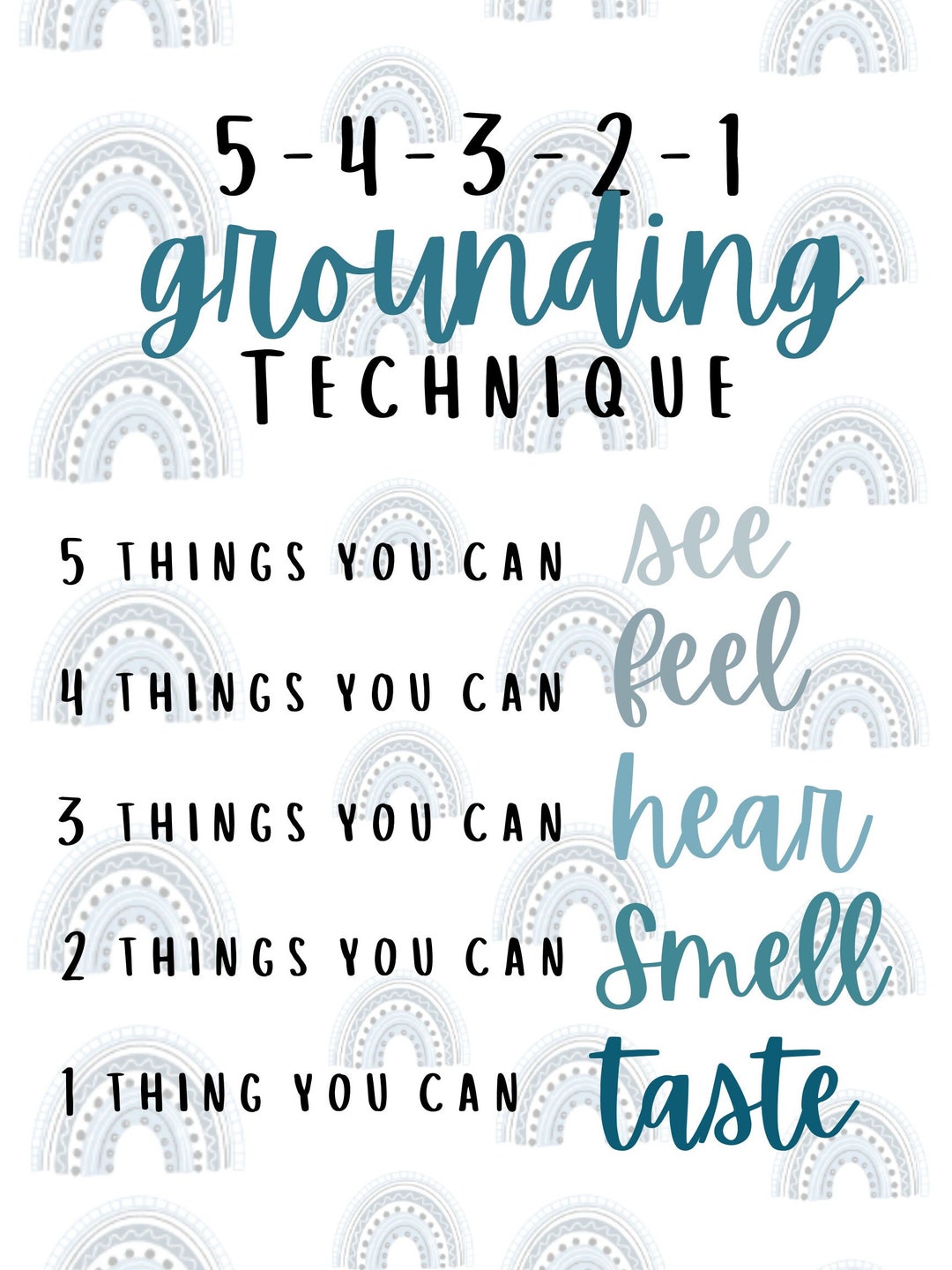5-4-3-2-1 Grounding Techniques - Etsy