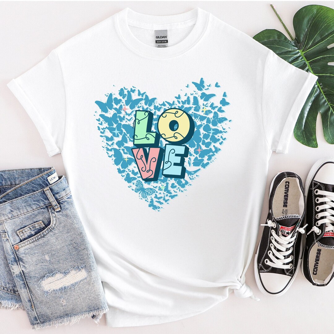Cute Love Butterfly Shirt, Spring Colors and Style, Dainty Butterfly ...