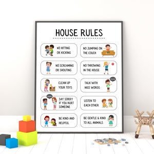 House Rules for Kids Family House Rules Easy-to-understand With ...