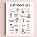 Classroom Rules Printable Wall Art for Preschool, Kindergarten, Early ...