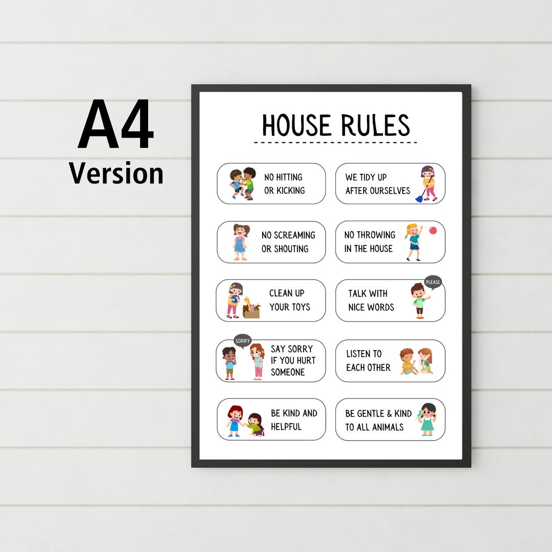 House Rules for Kids | Family House Rules | Easy-to-understand With ...