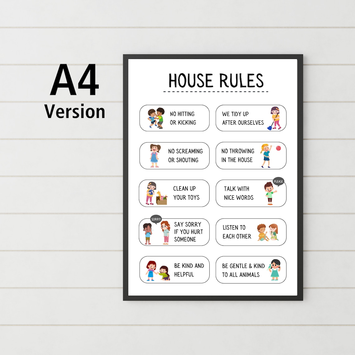 House Rules for Kids Family House Rules Easy-to-understand With ...