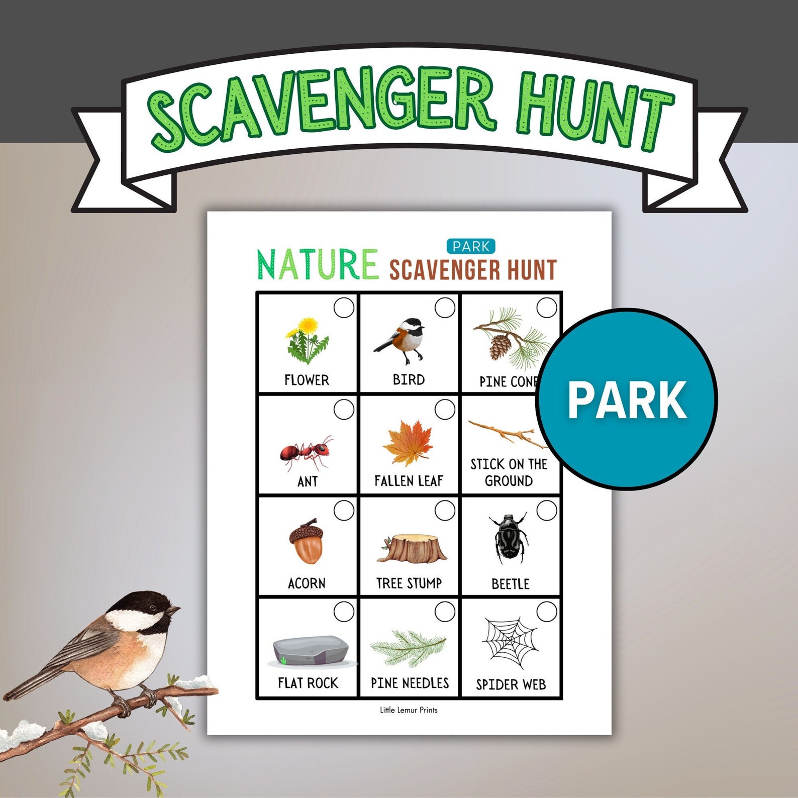 Scavenger Hunt for Kids - Park Adventure | Printable Outdoor Activity ...