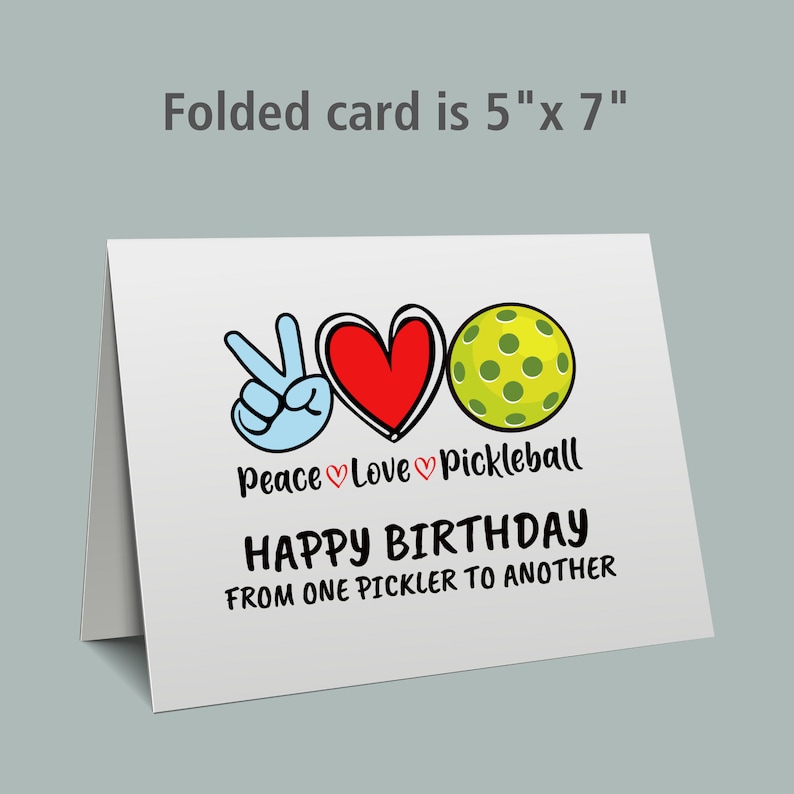 Printable Pickleball Birthday Card: Fun Sports Greetings (digital ...