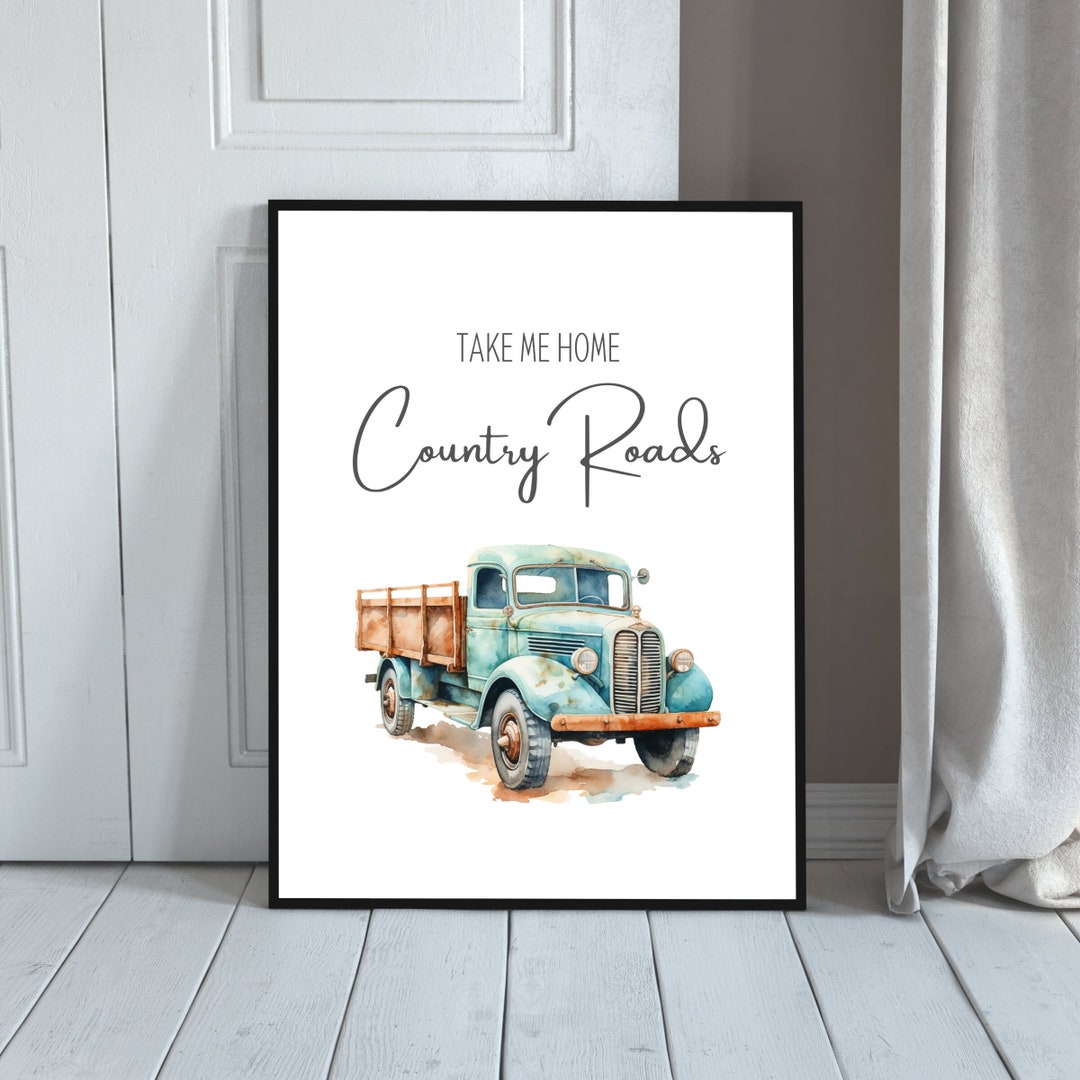 Country Printable Poster | Take Me Home Country Roads | Farmhouse Decor ...