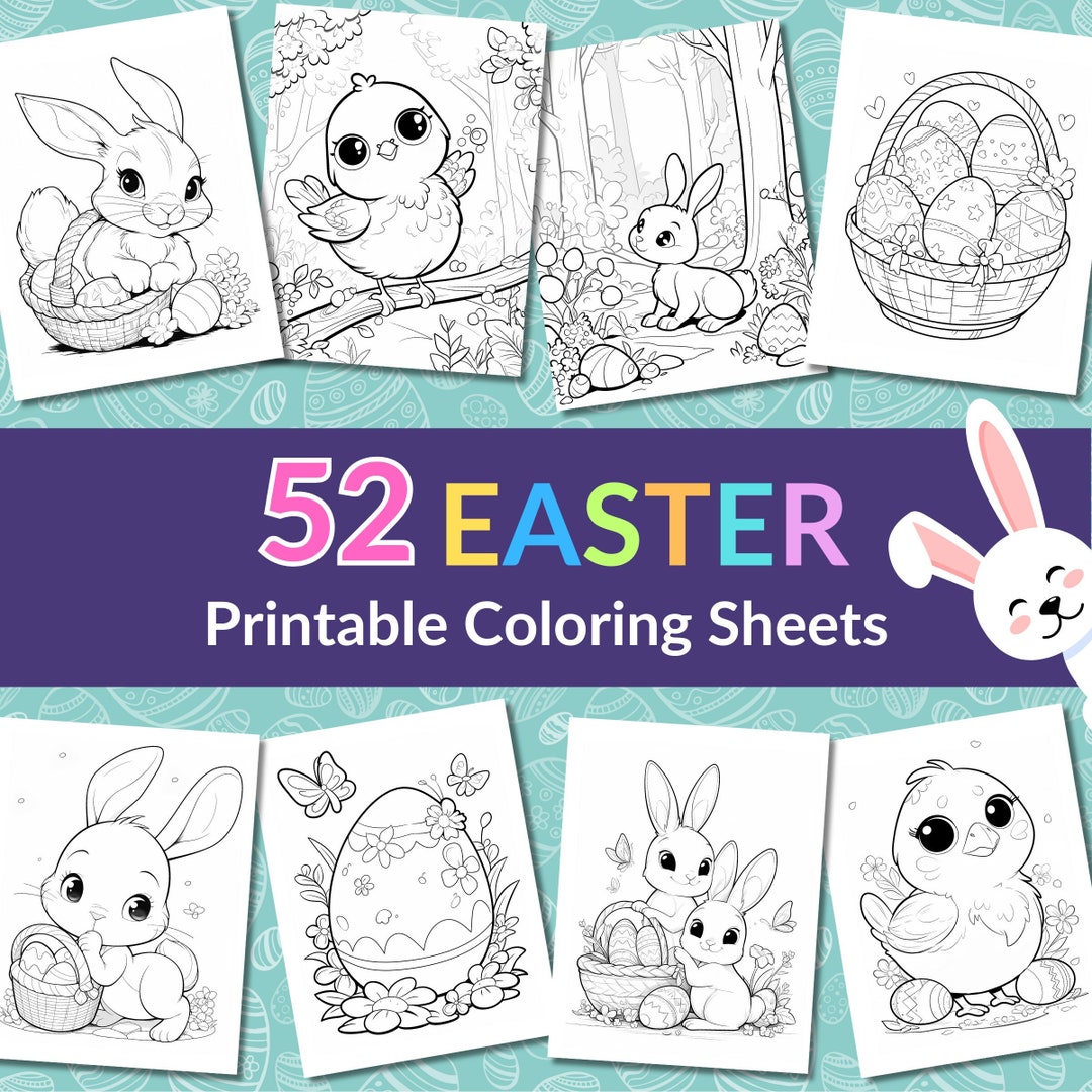 Easter Coloring Pages for Kids | 52 Printable Sheets | Coloring Book ...