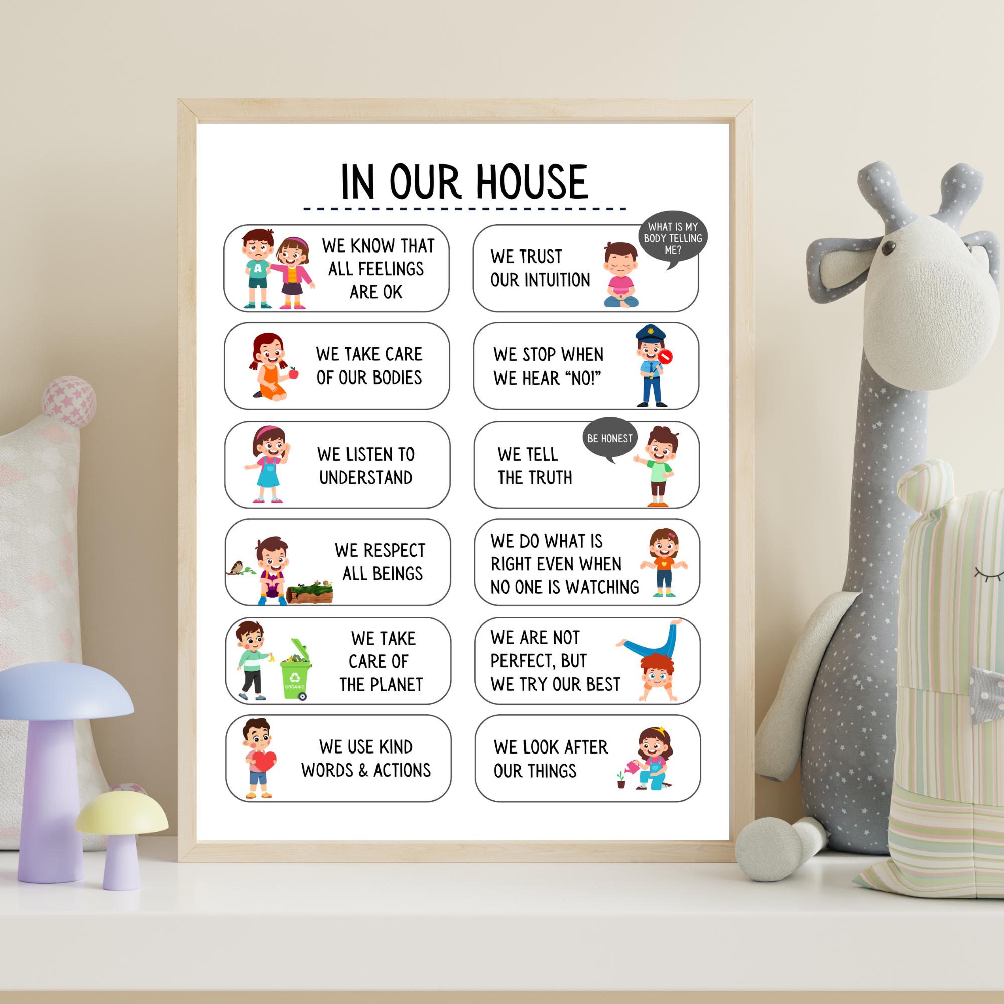 Positive House Rules for Kids: Family Print With Pictures (PDF Download ...