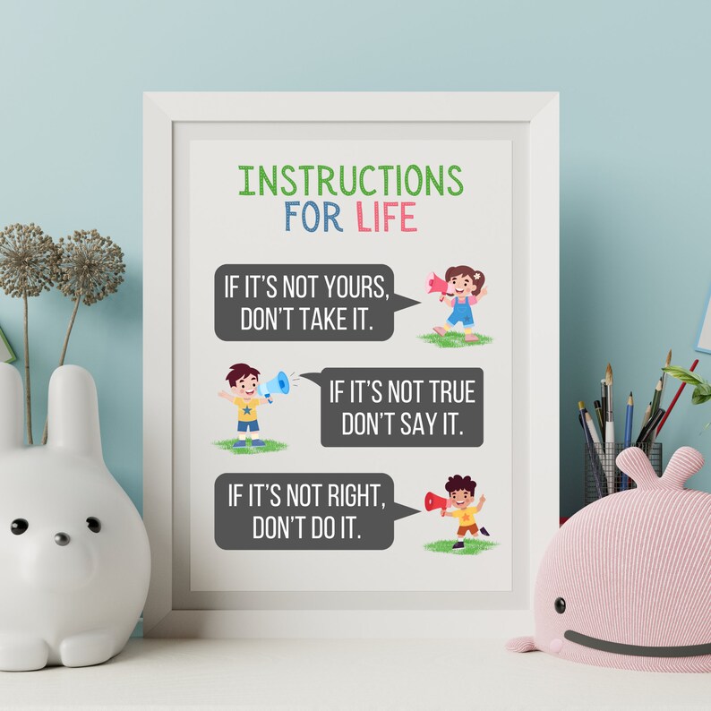 Instructions for Life | Printable House Rules for Kids | Family Rules ...