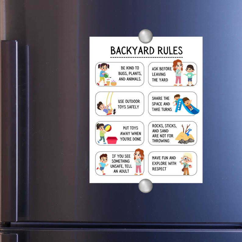 Backyard Rules for Kids | Printable Safety Rules for the Garden Yard ...