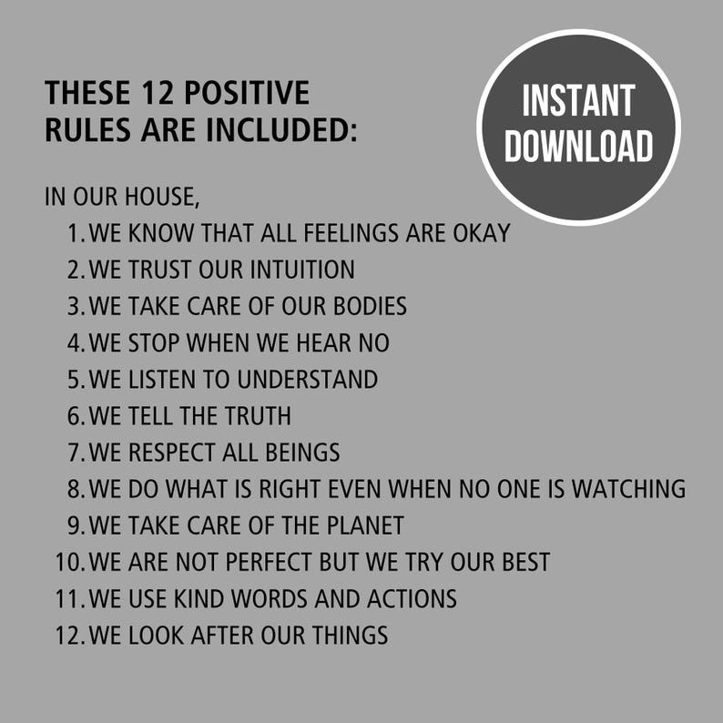 Positive House Rules for Kids | Family House Rules | Easy-to-understand ...