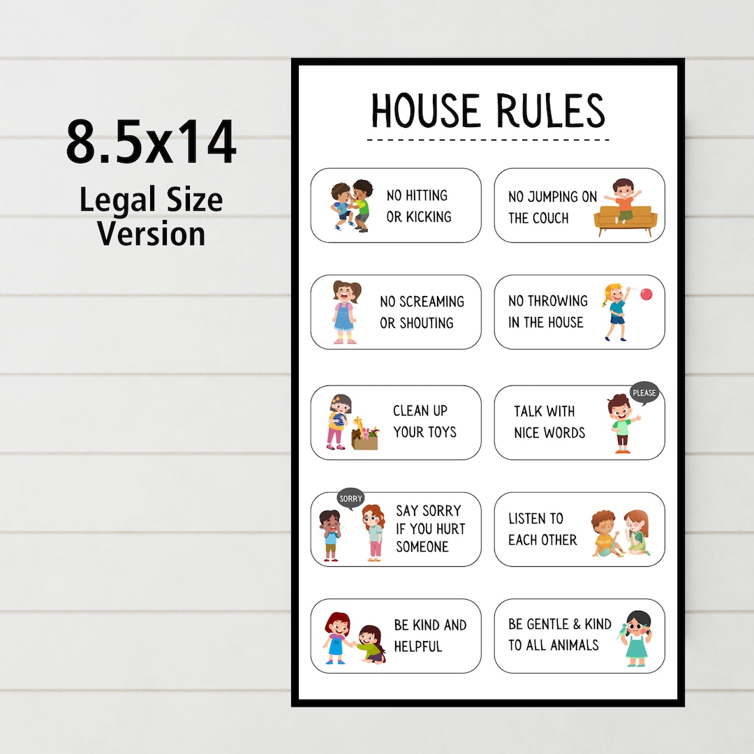 House Rules for Kids | Family House Rules | Easy-to-understand With ...