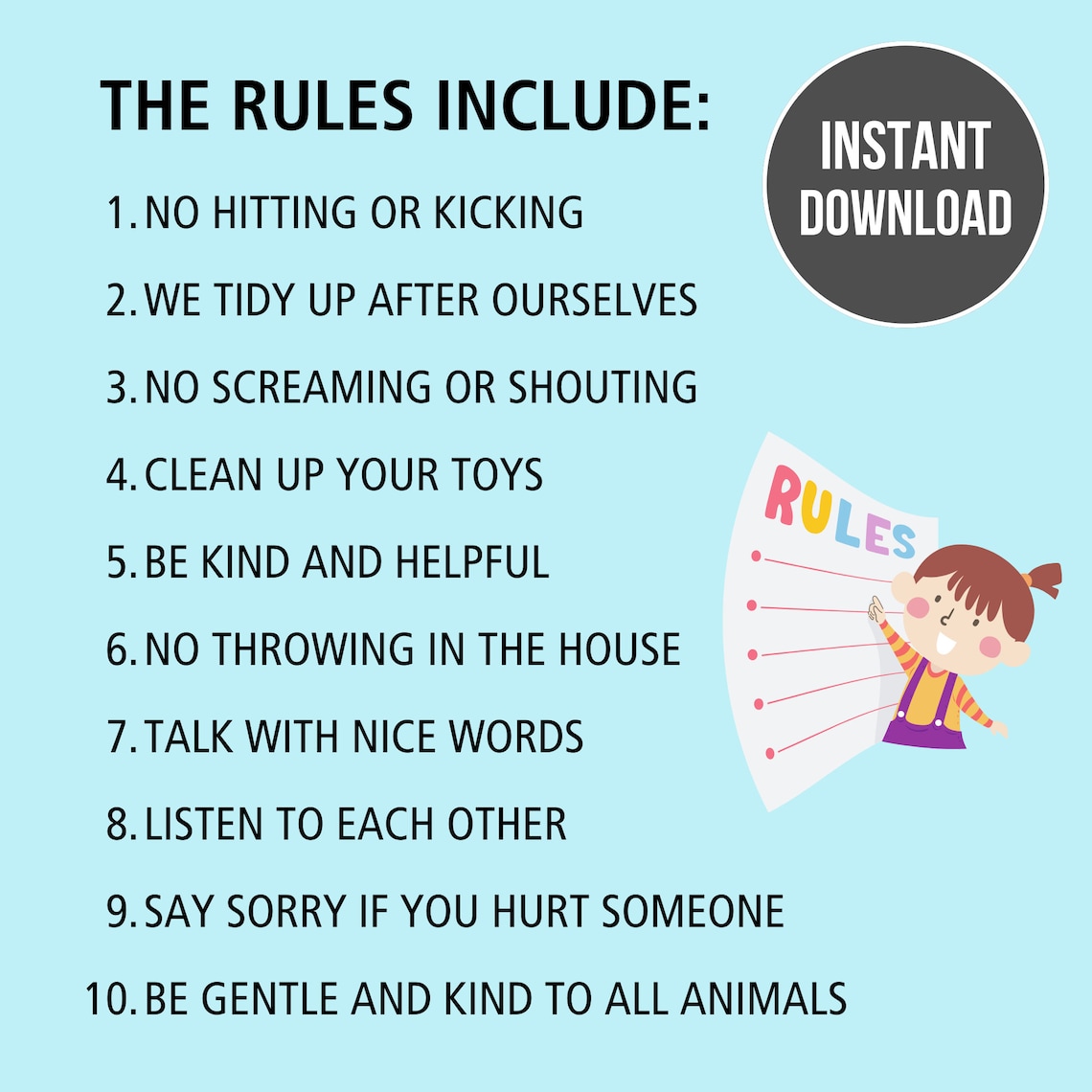 House Rules for Kids | Family House Rules | Easy-to-understand With ...
