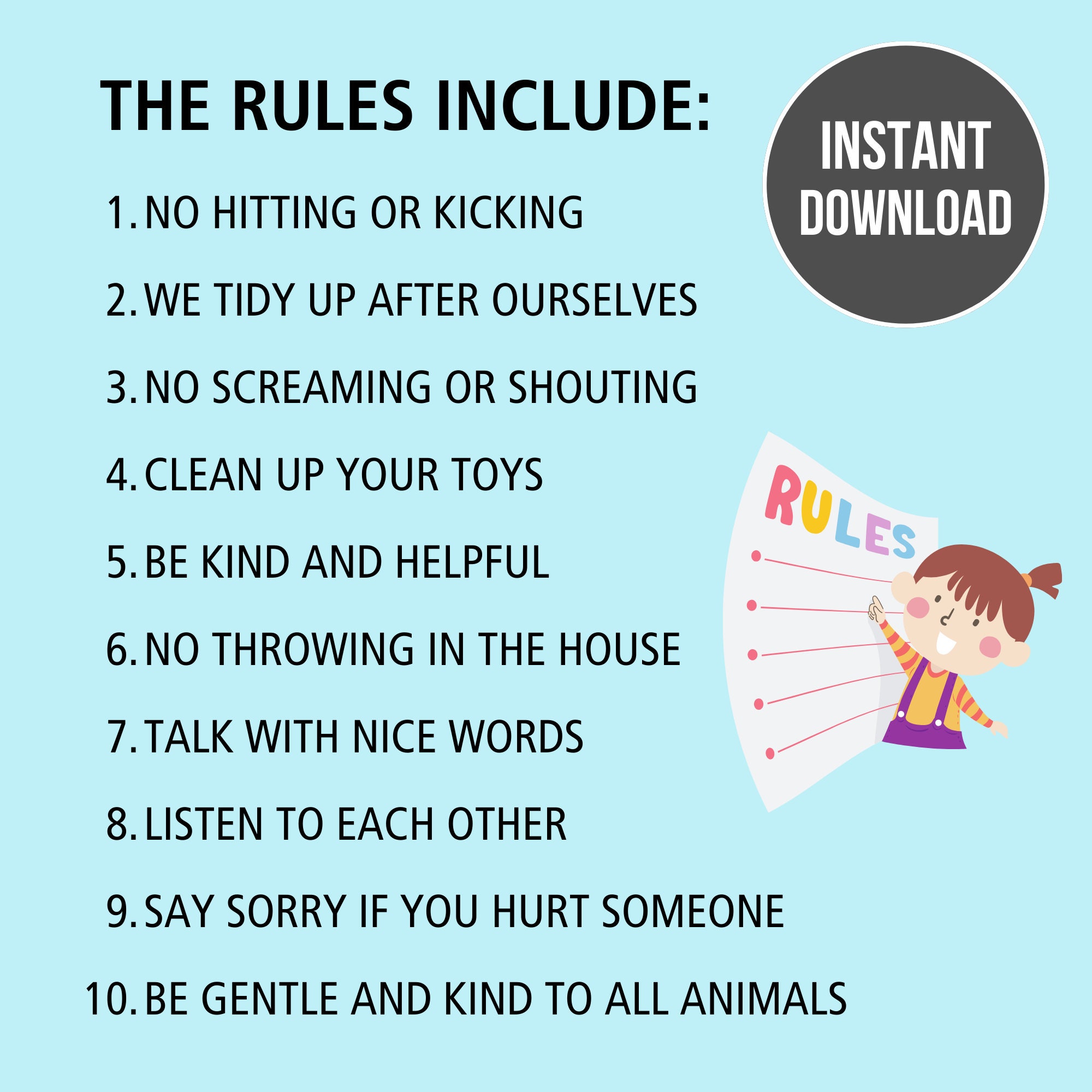 House Rules for Kids | Family House Rules | Easy-to-understand With ...