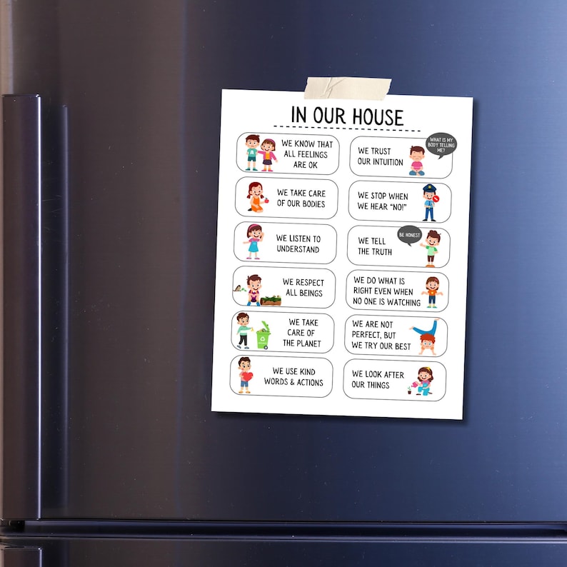 Positive House Rules for Kids: Family Print With Pictures (PDF Download ...