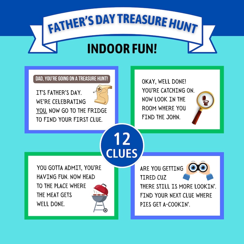 Father's Day Scavenger Hunt | Printable Father's Day Treasure Hunt ...