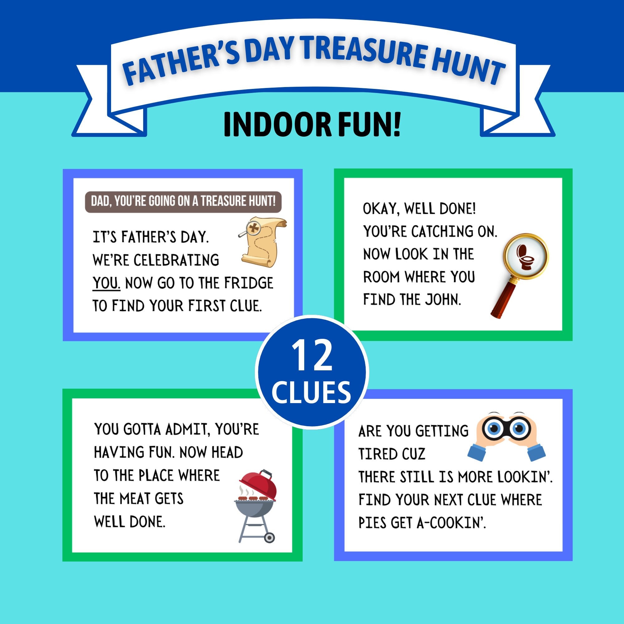 Father's Day Scavenger Hunt | Printable Father's Day Treasure Hunt ...