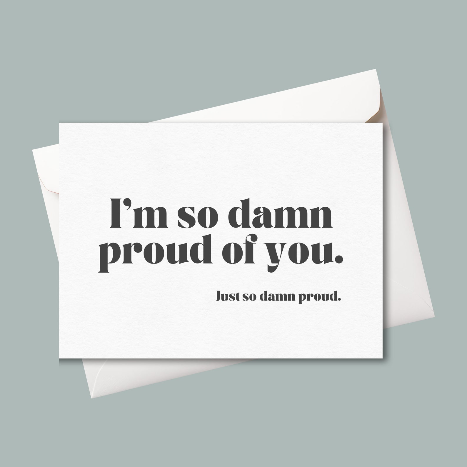 Congrats Grad Card and Envelope | so Damn Proud of You | Printable Grad ...