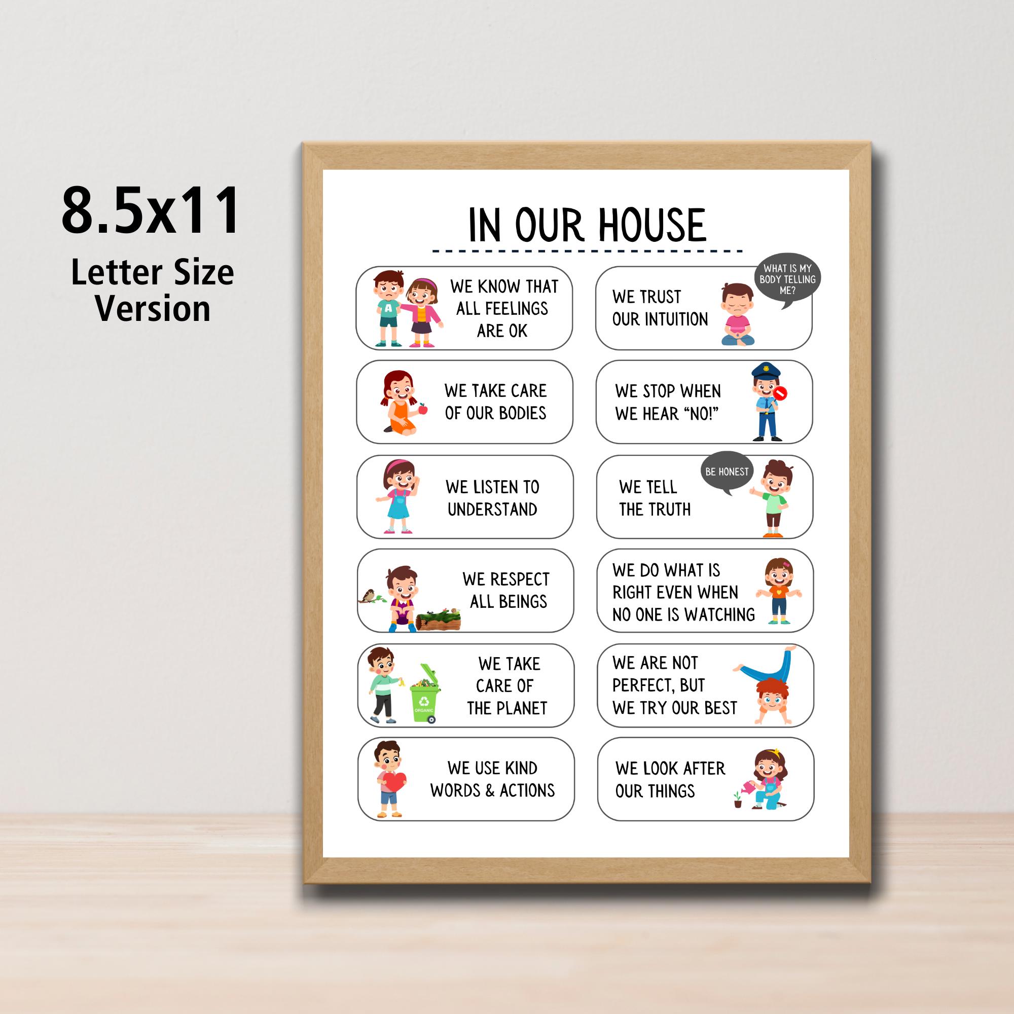 Positive House Rules for Kids | Family House Rules | Easy-to-understand ...