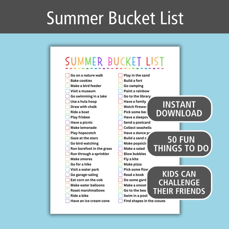 Summer Bucket List for Kids | 50 Fun Things to Do This Summer With Your ...