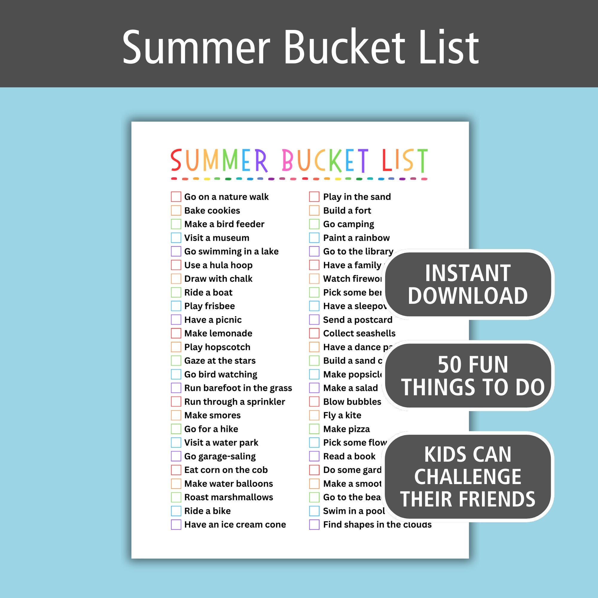 Summer Bucket List for Kids | 50 Fun Things to Do This Summer With Your ...