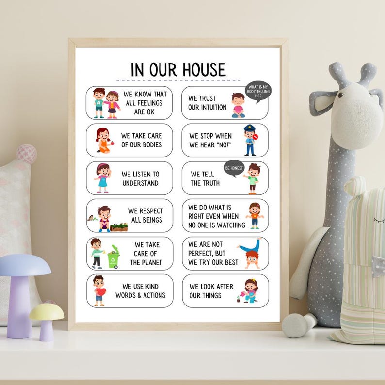House Rules Print for Kids: Illustrated Family Rules (PDF Download ...