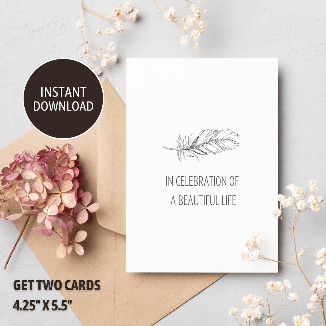 Sympathy Card Printable: Grief and Loss Card With Envelope (digital ...