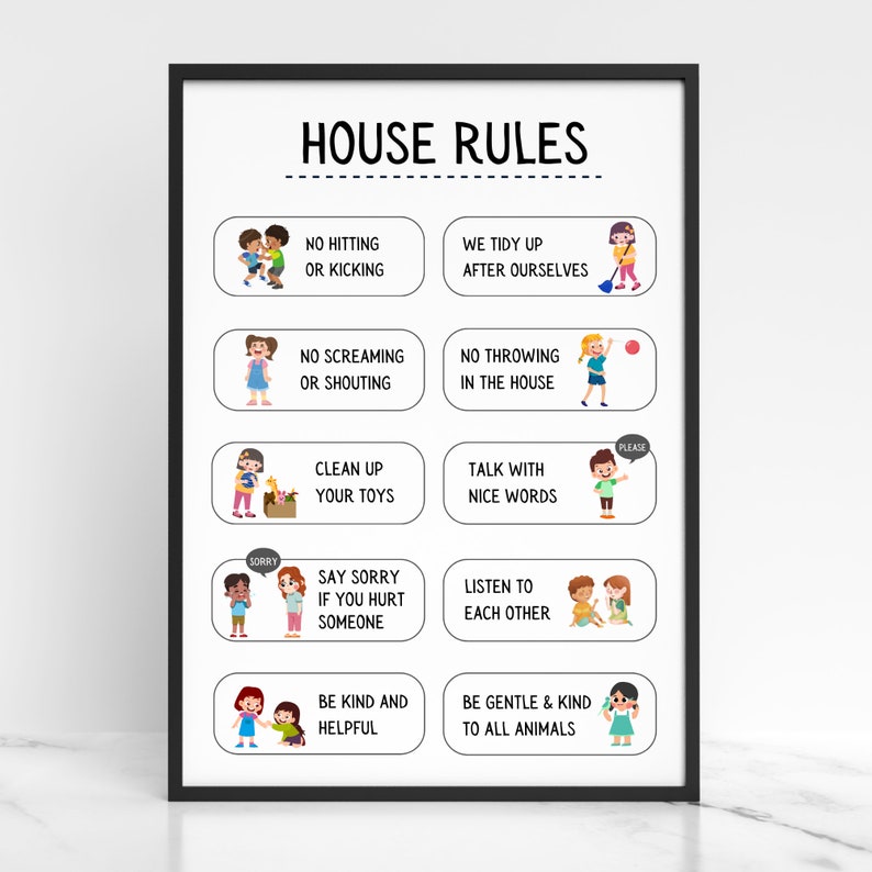House Rules for Kids | Family House Rules | Easy-to-understand With ...