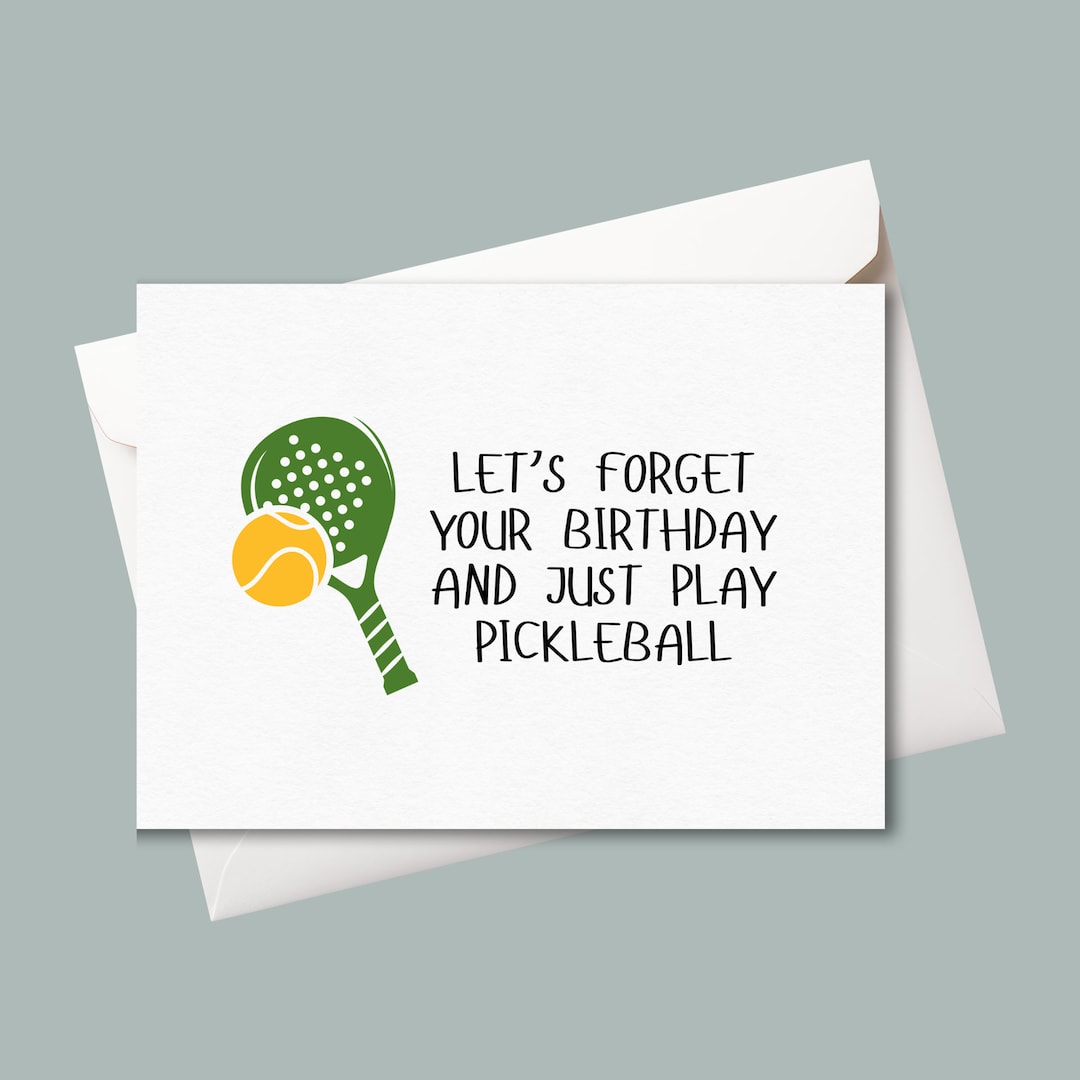 Printable Pickleball Birthday Card | Happy Birthday Card | Downloadable ...