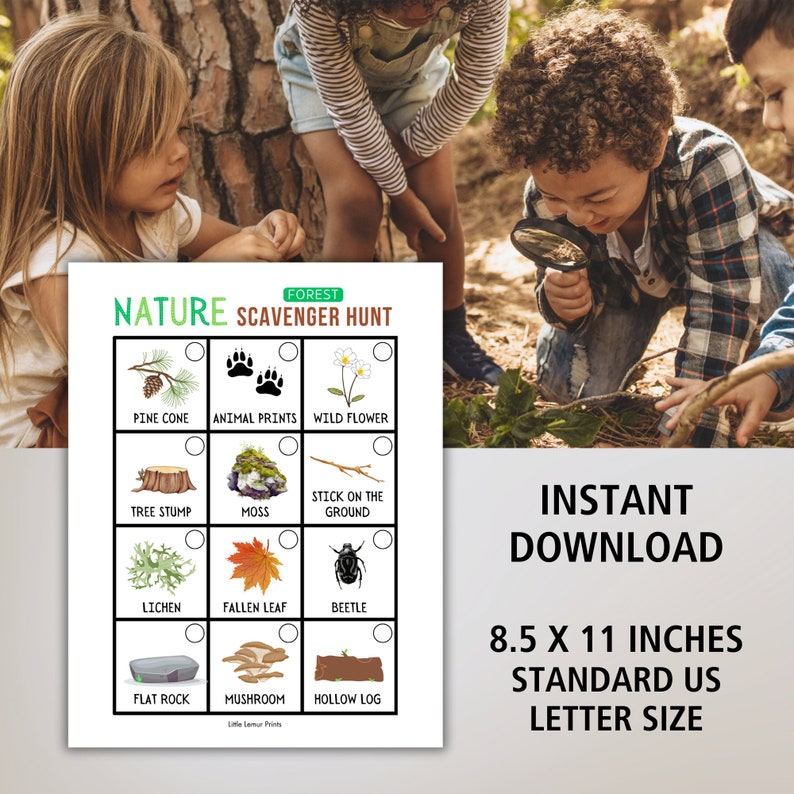 Nature Scavenger Hunt Forest Theme | Printable | Outdoor Activity for ...