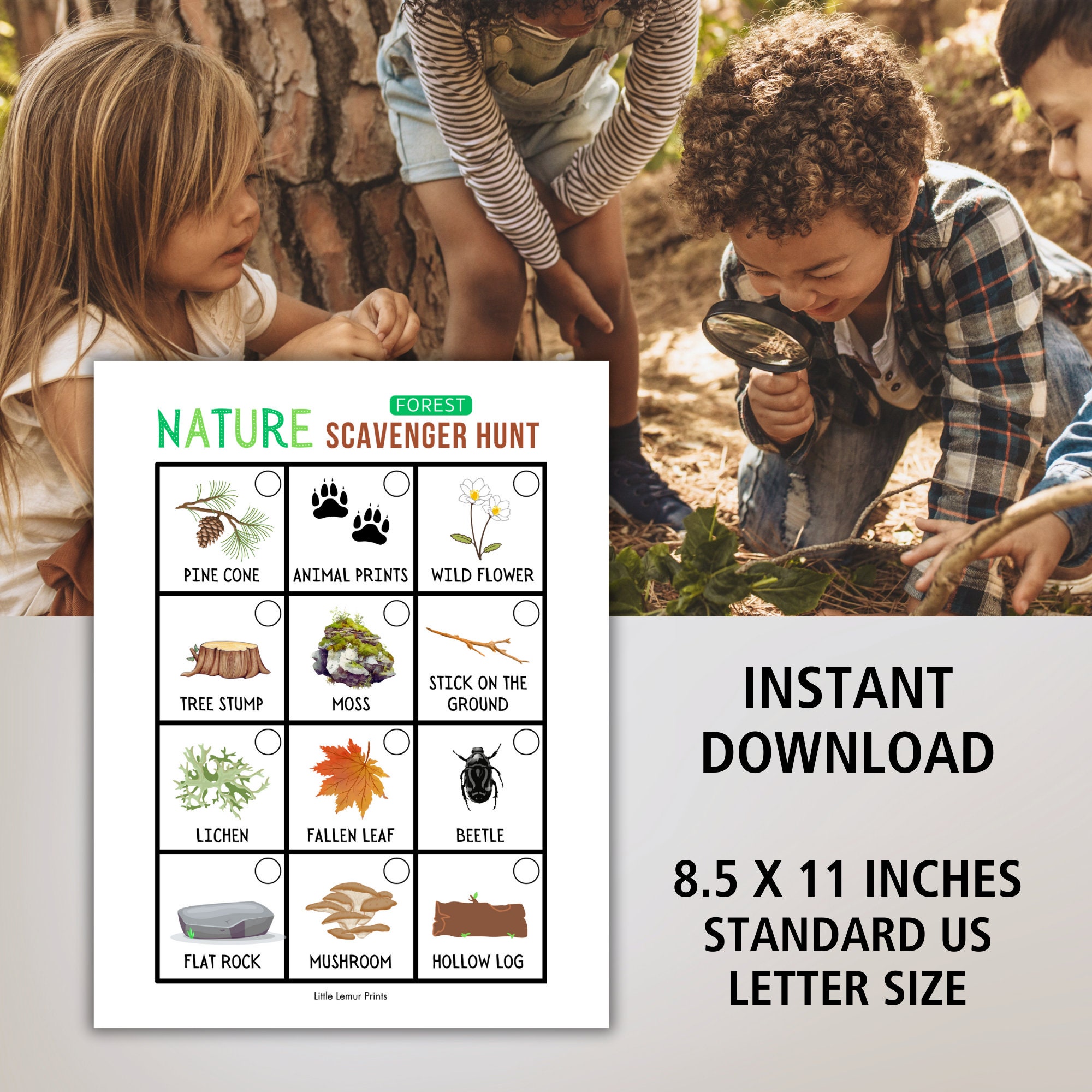 Nature Scavenger Hunt Forest Theme | Printable | Outdoor Activity for ...