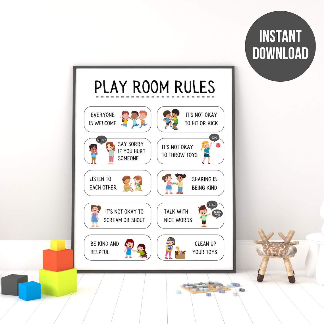Playroom Rules Poster: Minimalist Kids Decor (digital Download) - Etsy