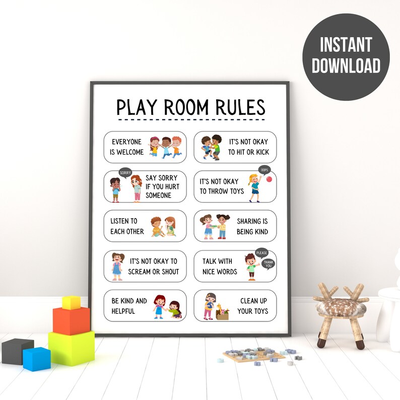 Playroom Rules Poster: Minimalist Kids Decor (digital Download) - Etsy
