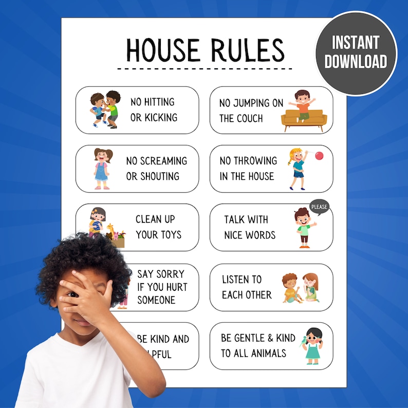 House Rules for Kids Family House Rules Easy-to-understand With ...