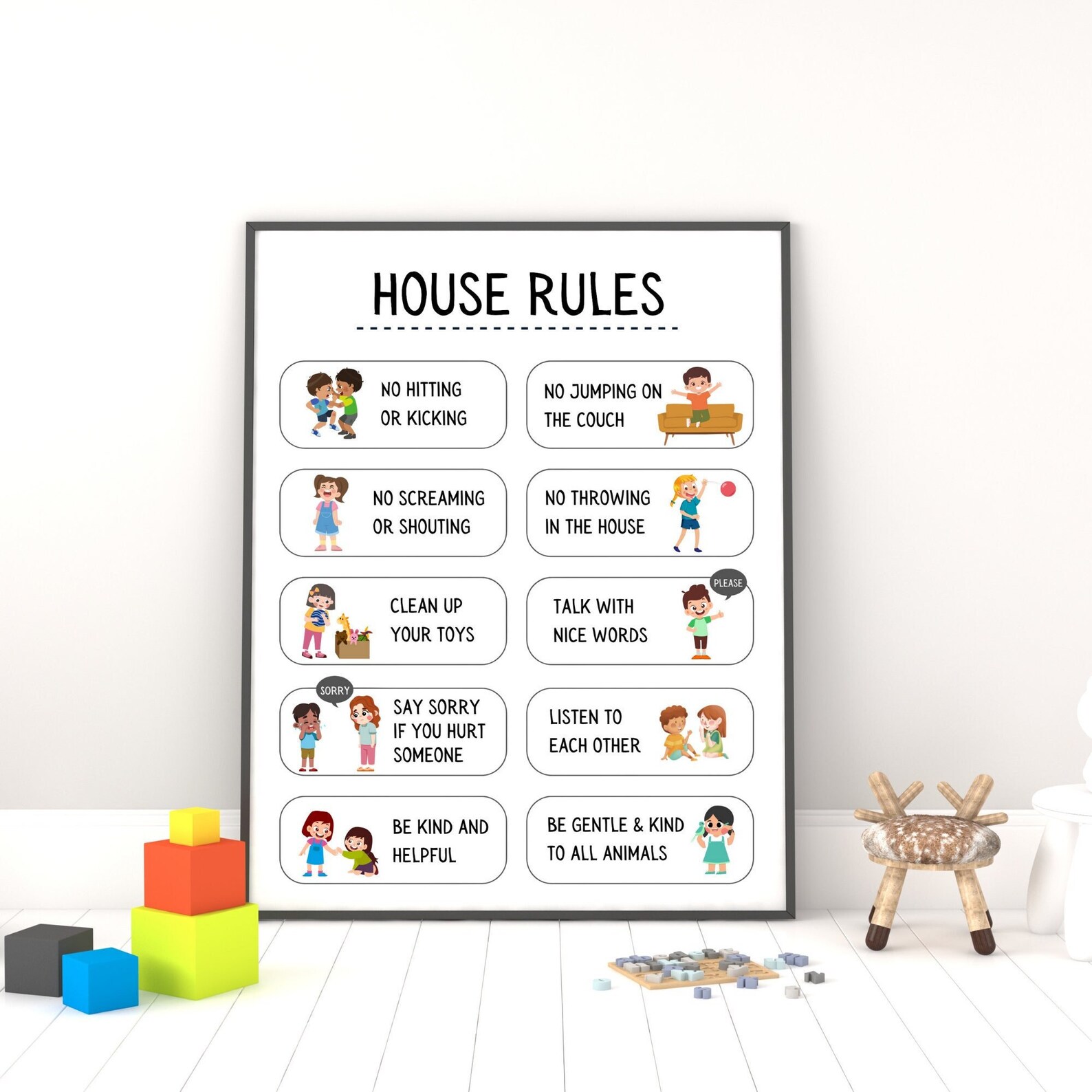House Rules for Kids Family House Rules Easy-to-understand With ...